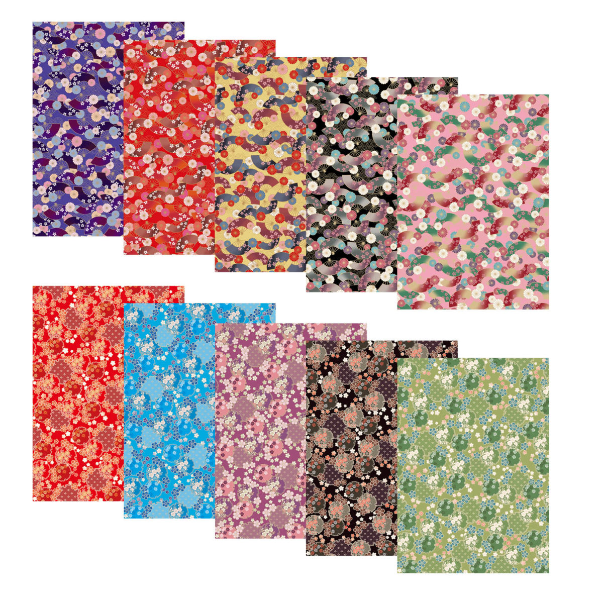 和紙ちよがみ たおやか【扇と輪】 KW-001 - おりがみのクラサワ